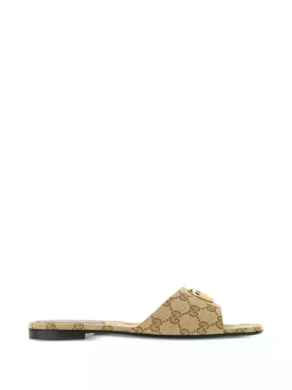Gucci Gg Supreme Flat Sandals - Neutrals