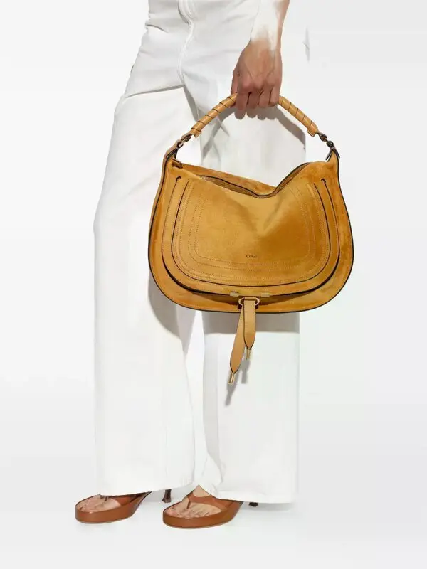 Chloé Marcie Suede Tote Bag - Orange