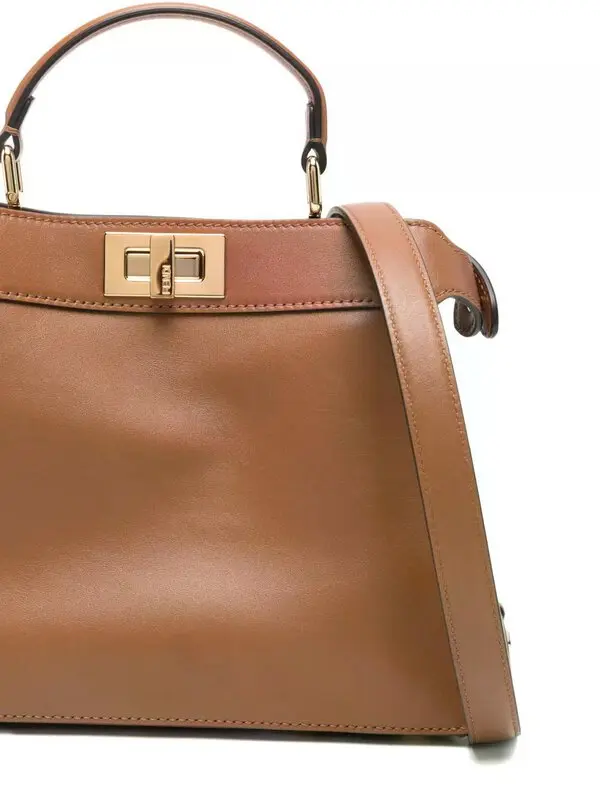Fendi Small Peekaboo Iseeu Leather Tote Bag - Neutrals