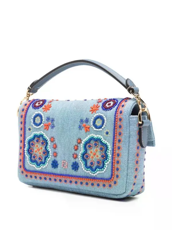 Fendi Mini Baguette Bead-embroidered Shoulder Bag