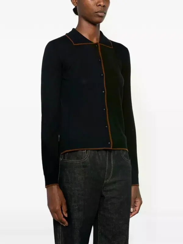 Max Mara Polo-collar Cardigan With Contrast Trim
