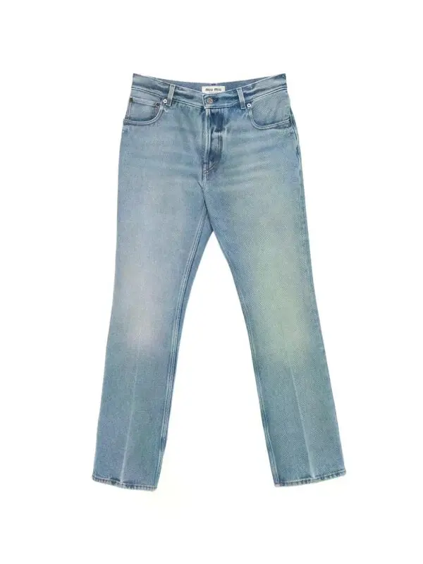 Miu Miu Washed Five-pocket Straight-leg Jeans