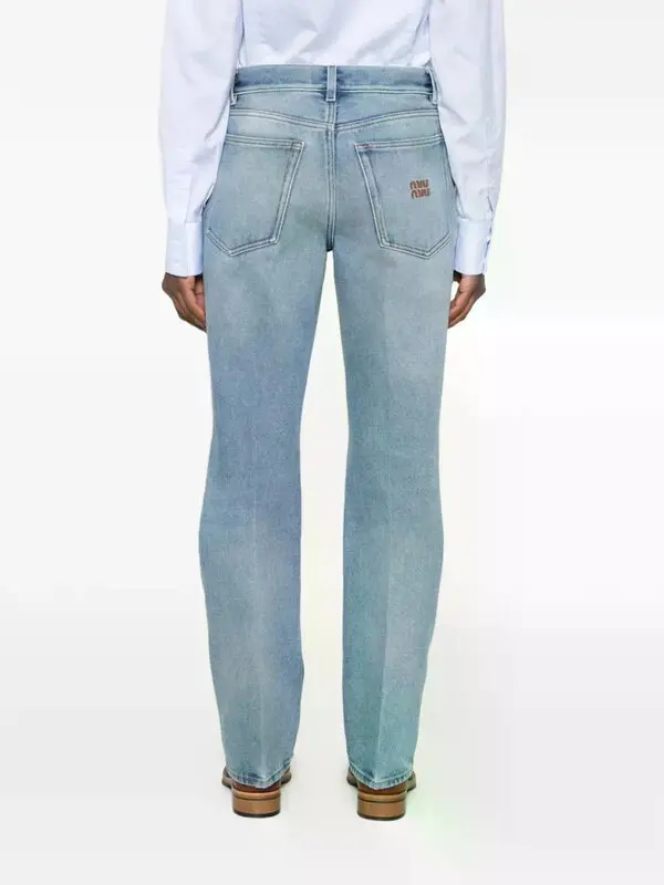 Miu Miu Washed Five-pocket Straight-leg Jeans