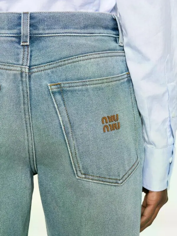 Miu Miu Washed Five-pocket Straight-leg Jeans