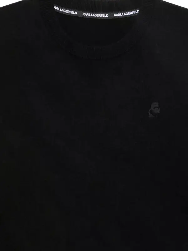 Karl Lagerfeld Logo Patch Fine Knit Sweater
