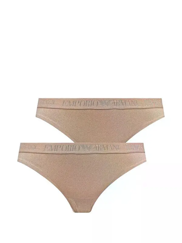 Armani Exchange Logo-waistband Briefs - Neutrals