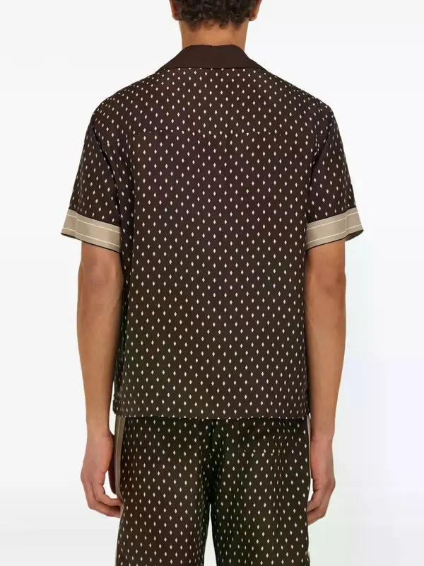 FERRAGAMO Diamond-print Silk Shirt