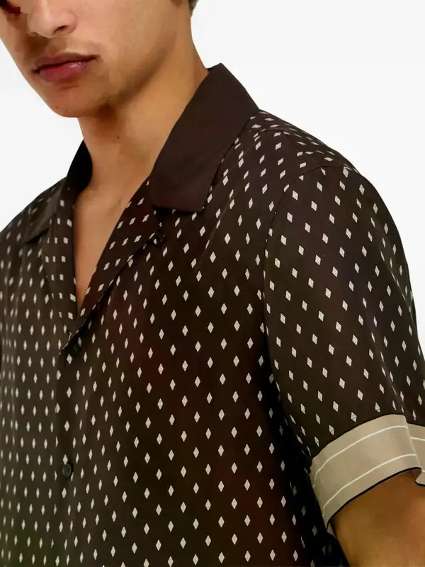 FERRAGAMO Diamond-print Silk Shirt