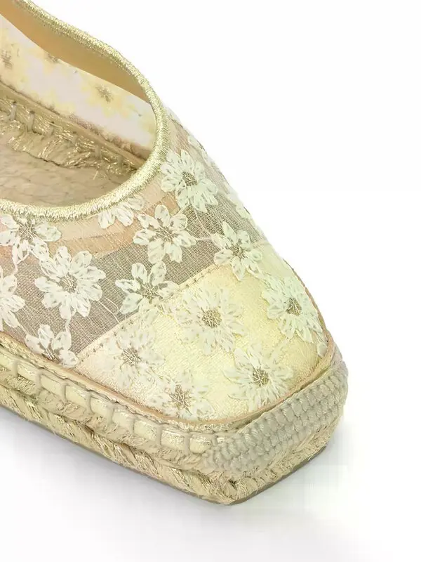 CastaÑer Paoli Floral-embroidered Espadrilles - Neutrals