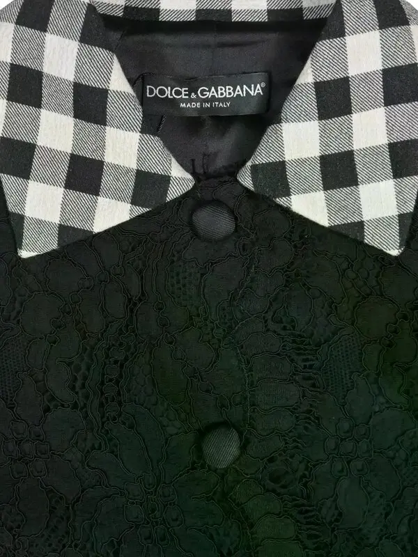 Dolce & Gabbana Lace Floral Check Shirt