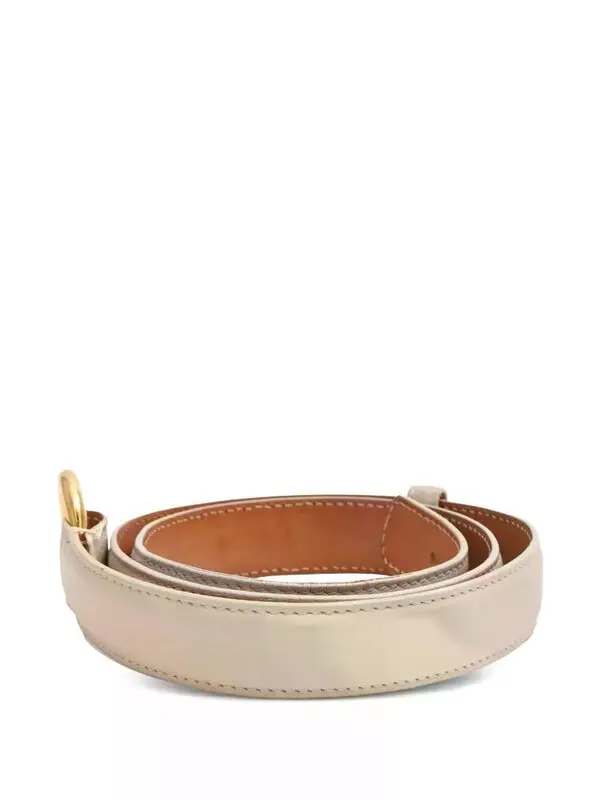 Loro Piana Round Buckle Leather Belt - Neutrals
