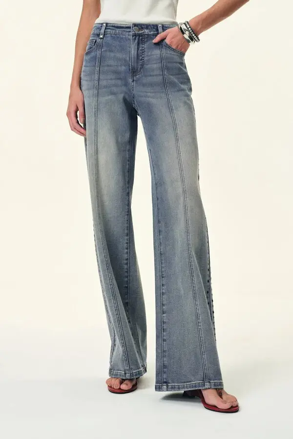 Fabrique Calli Studded Wide Leg Jeans