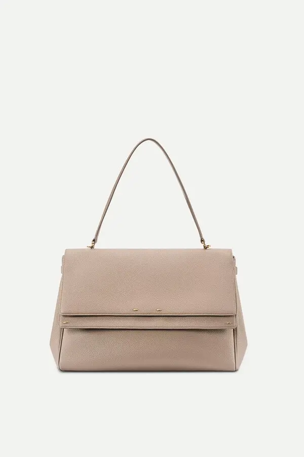 Fabrique Rialto Double Flap Handbag In Pebble-grain Leather