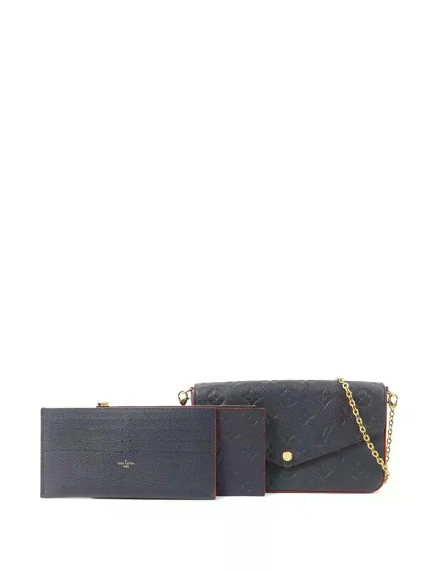 LOUIS VUITTON Monogram Empreinte Pochette Felicie Shoulder Bag - Blue