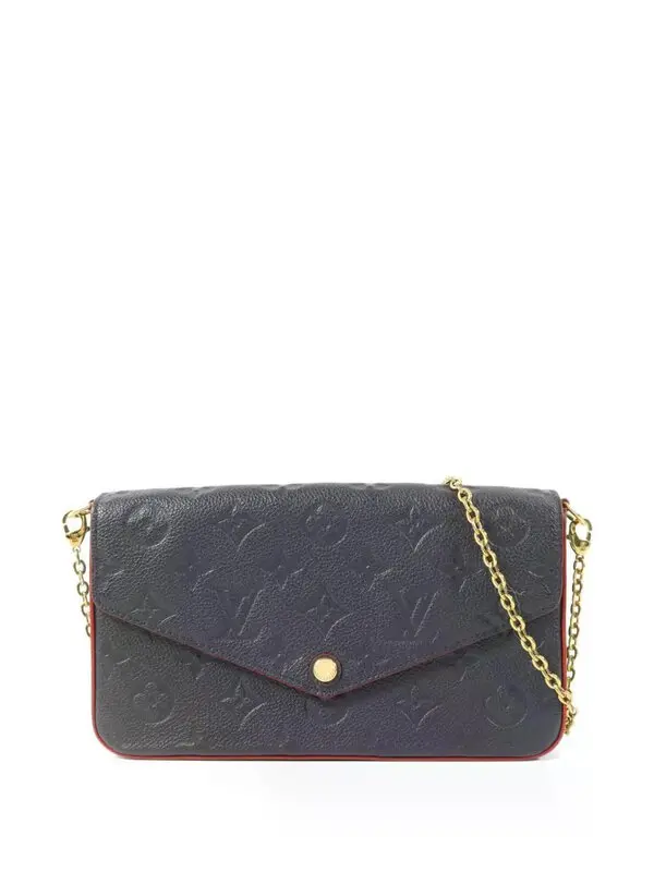 LOUIS VUITTON Monogram Empreinte Pochette Felicie Shoulder Bag - Blue