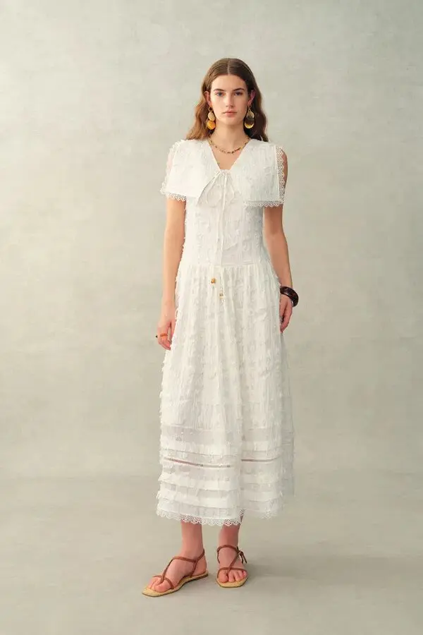 Fabrique Geraldine Sleeveless Dress - White