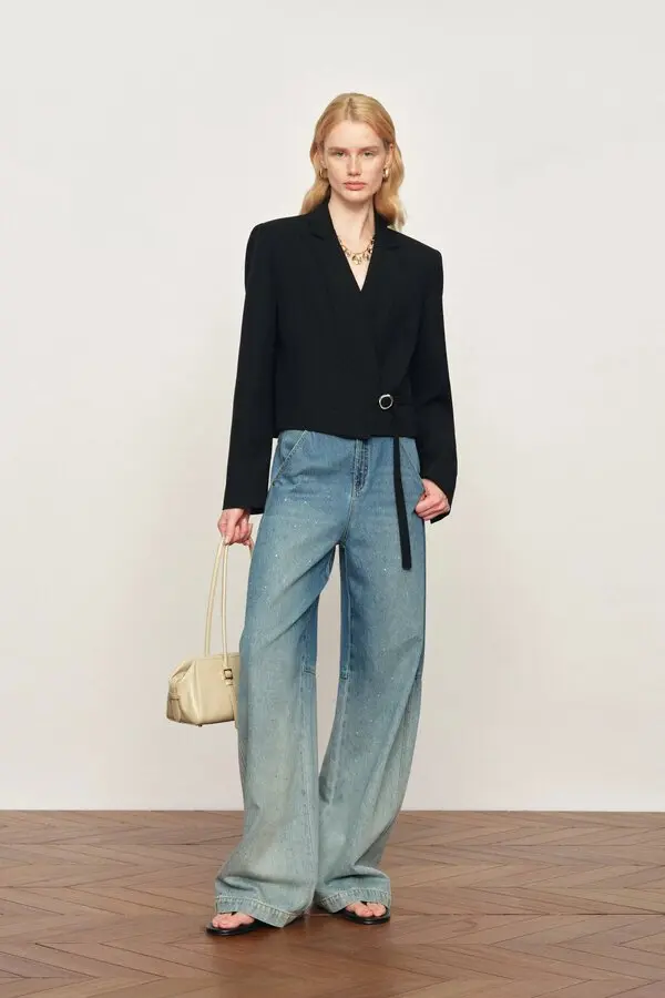Fabrique Olivia Signature Hand Stitch Blazer In Sheep Wool - Black