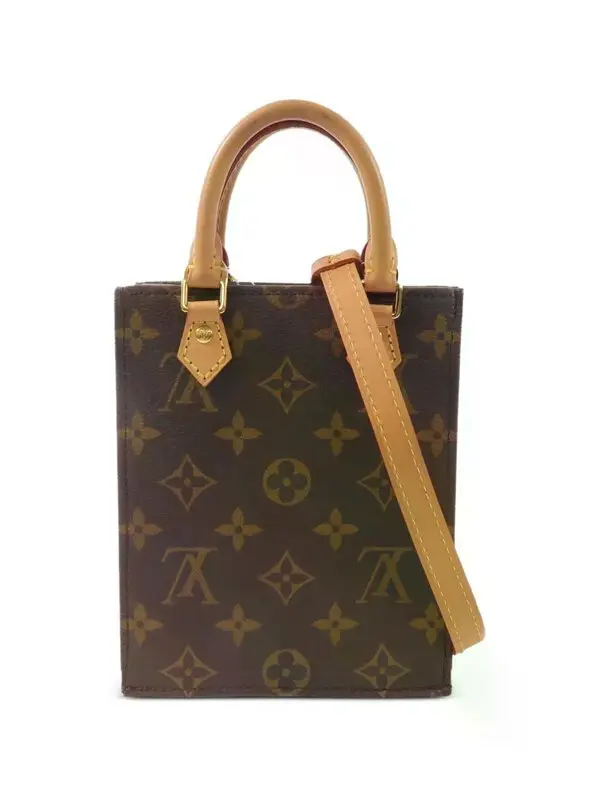 LOUIS VUITTON Petit Sac Plat Monogram Tote Bag - Brown