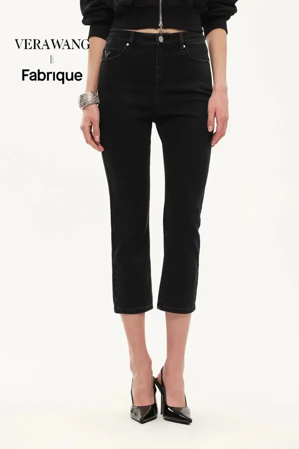 Fabrique Vanguard Capri Jeans In Microelastic Denim - Black