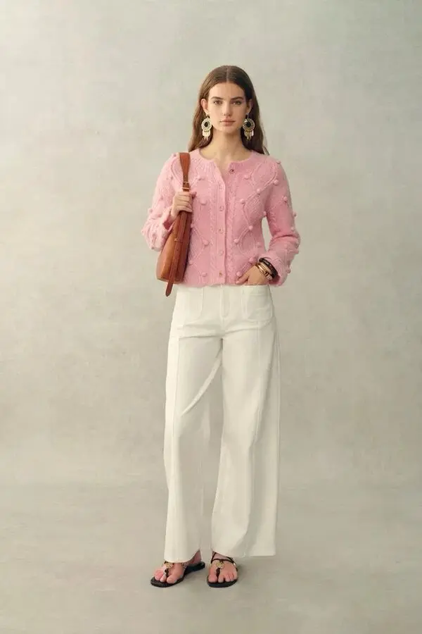 Fabrique Cassie 3d Pom Pom Cardigan