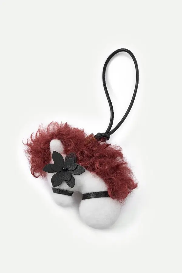 Fabrique Sita Wool Felt And Leather Pony Bag Charm - Orange