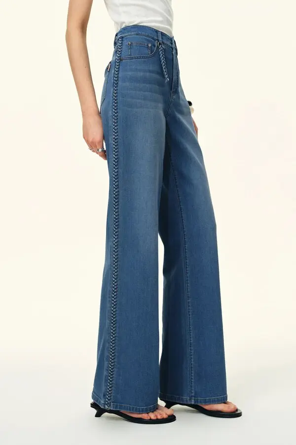 Fabrique Billie Hand Braided Straight Leg Jeans