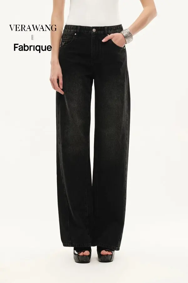Fabrique Straight Leg Jeans In Cotton Denim