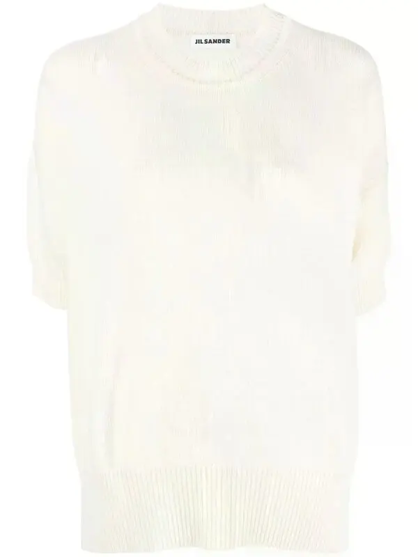 JIL SANDER Short-sleeve Cashmere Top - Neutrals
