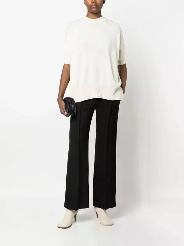 JIL SANDER Short-sleeve Cashmere Top - Neutrals