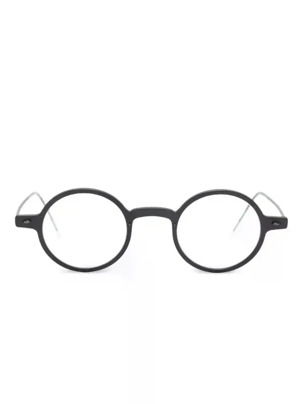 LINDBERG Round Metal Frame Eyeglasses - Black