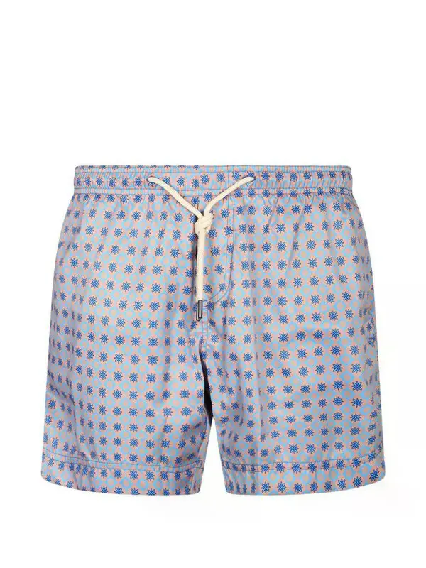 PENINSULA SWIMWEAR La Maddalena Geometric-print Swim Shorts - Blue