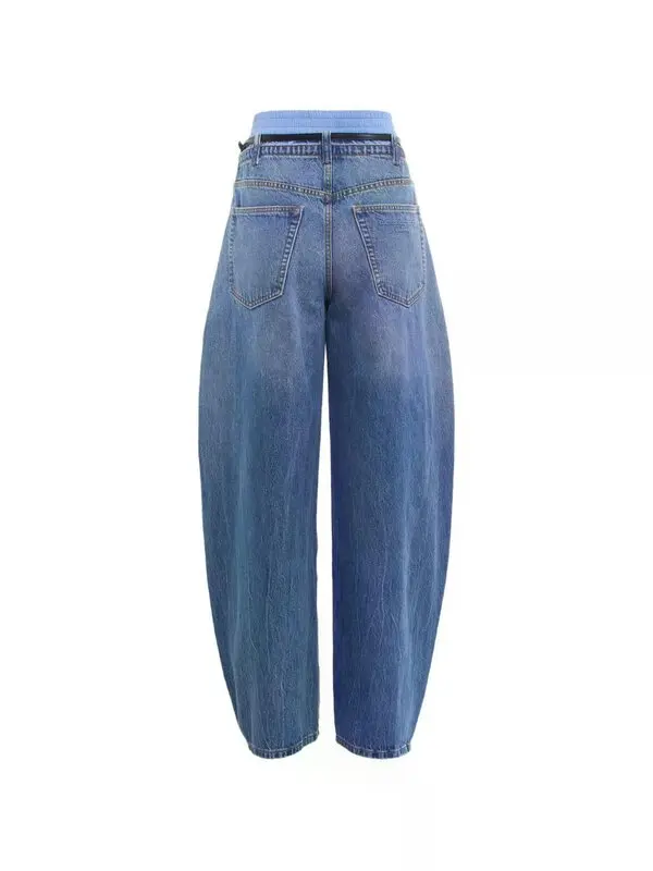 Alexander Wang Layered Waistband Barrel-leg Jeans
