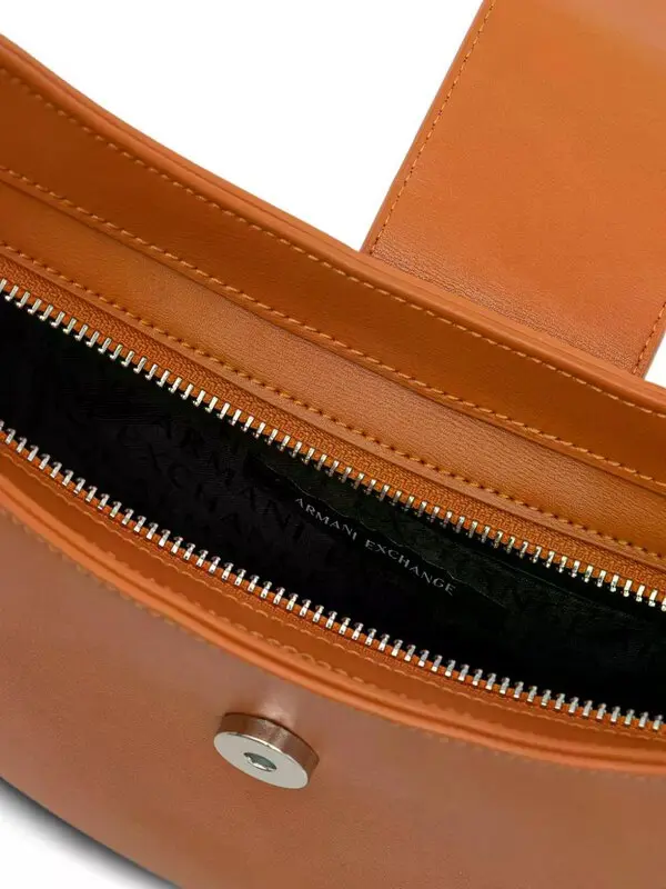 Armani Exchange Curved Tote Bag With Logo Plaque