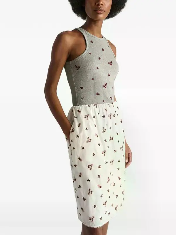Dorothee Schumacher Seduction Embroidered Ribbed Tank Top - Grey