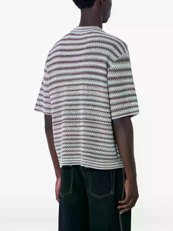 ACHM Striped-knit Short-sleeve Shirt