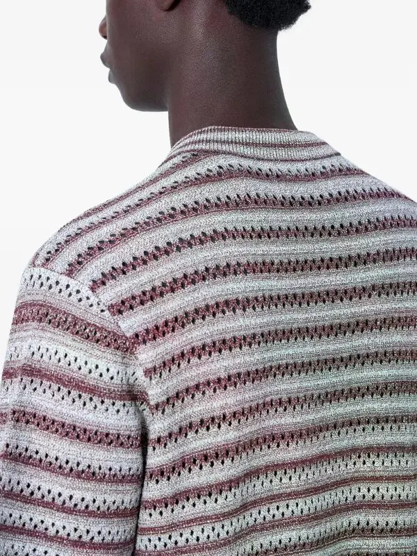 ACHM Striped-knit Short-sleeve Shirt