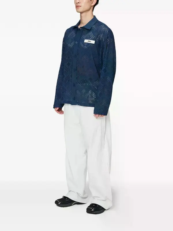 OFF DUTY Nauru Geometric-perforated Logo-patch Shirt