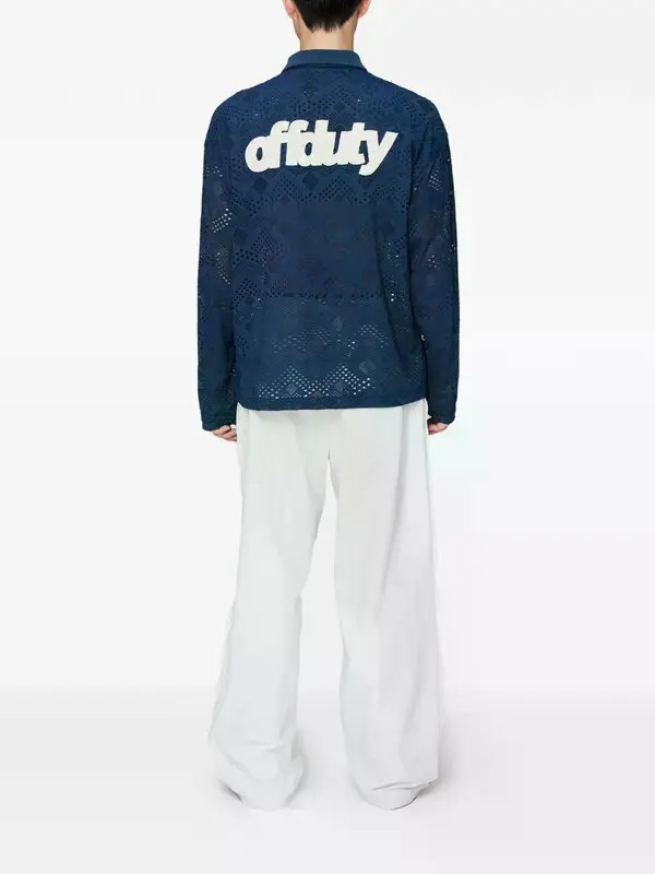 OFF DUTY Nauru Geometric-perforated Logo-patch Shirt