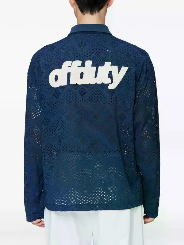 OFF DUTY Nauru Geometric-perforated Logo-patch Shirt