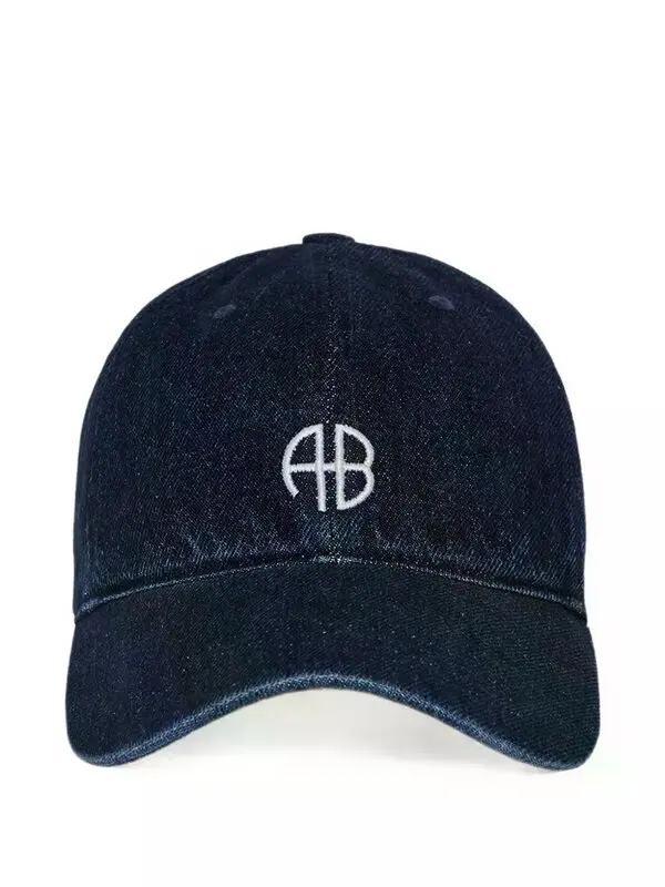 ANINE BING Jeremy Monogram-embroidered Denim Cap - Blue