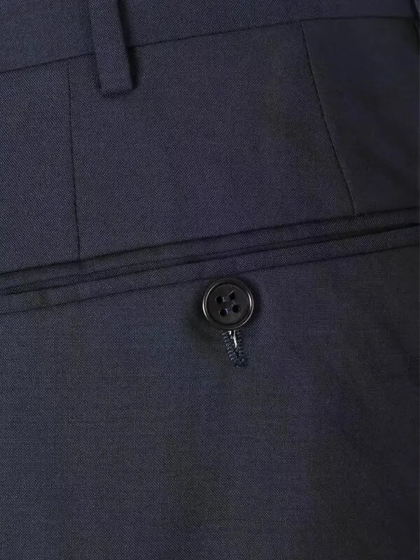 Canali Pleated Wool Trousers - Blue