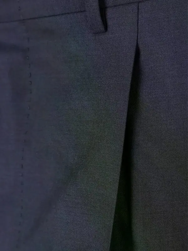 Canali Pleated Wool Trousers - Blue