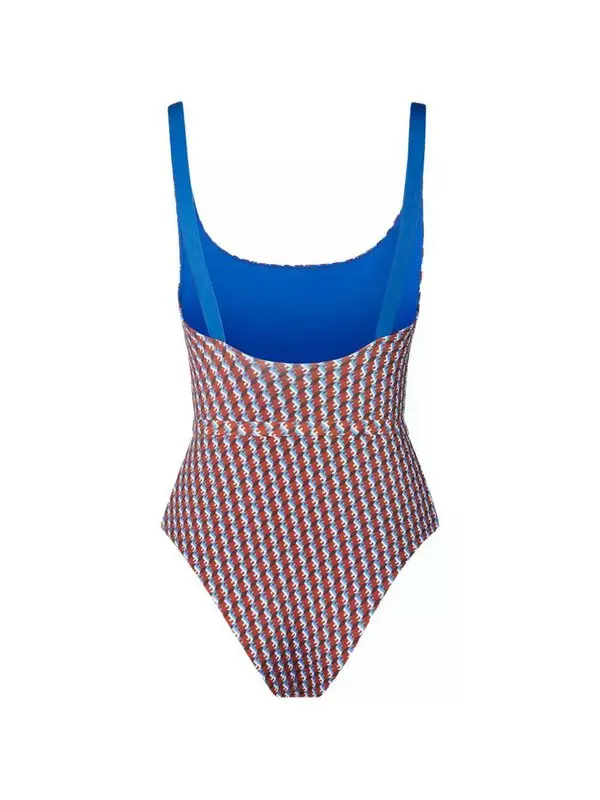 Fendi Ff Waves Belted Swimsuit