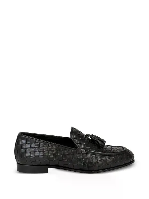 FRANZESE COLLECTION Woven Leather Tassel Loafers