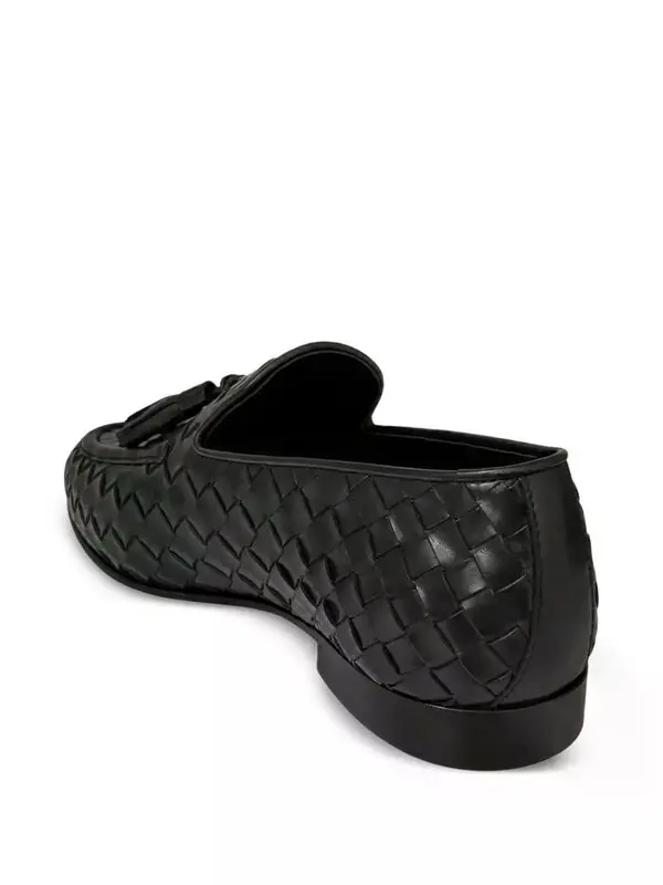 FRANZESE COLLECTION Woven Leather Tassel Loafers