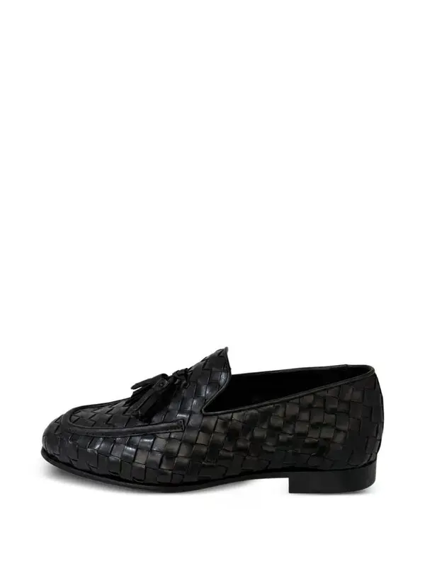 FRANZESE COLLECTION Woven Leather Tassel Loafers