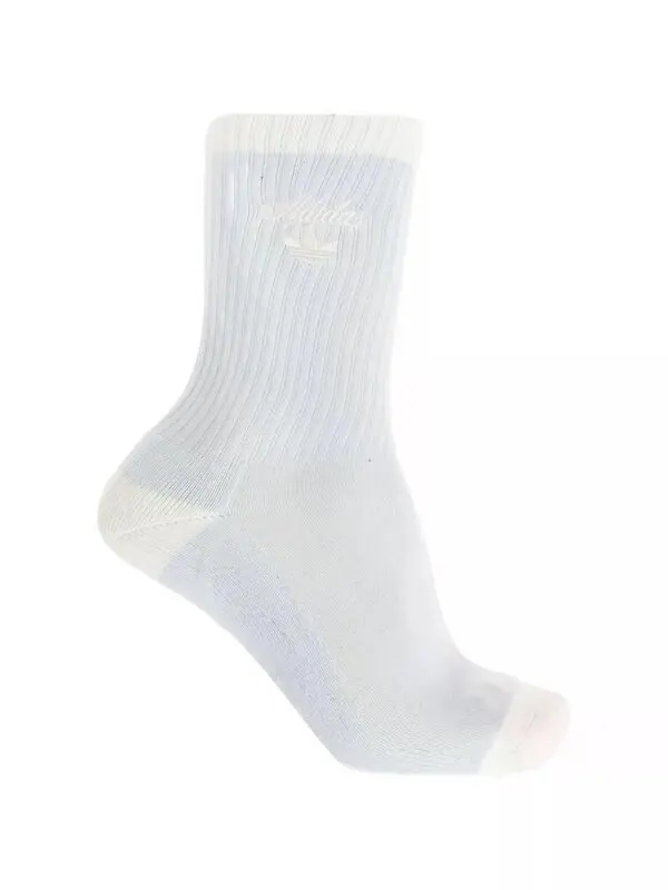 Adidas Logo-embroidered Striped Socks