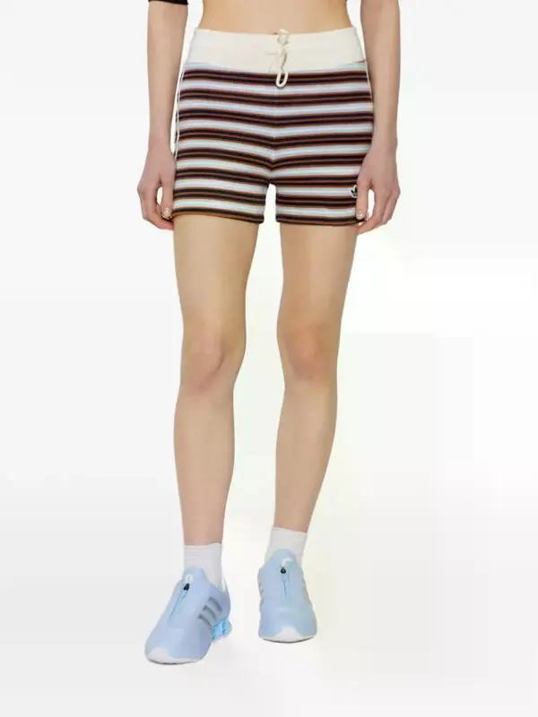 Adidas Striped Logo-patch Mini Shorts
