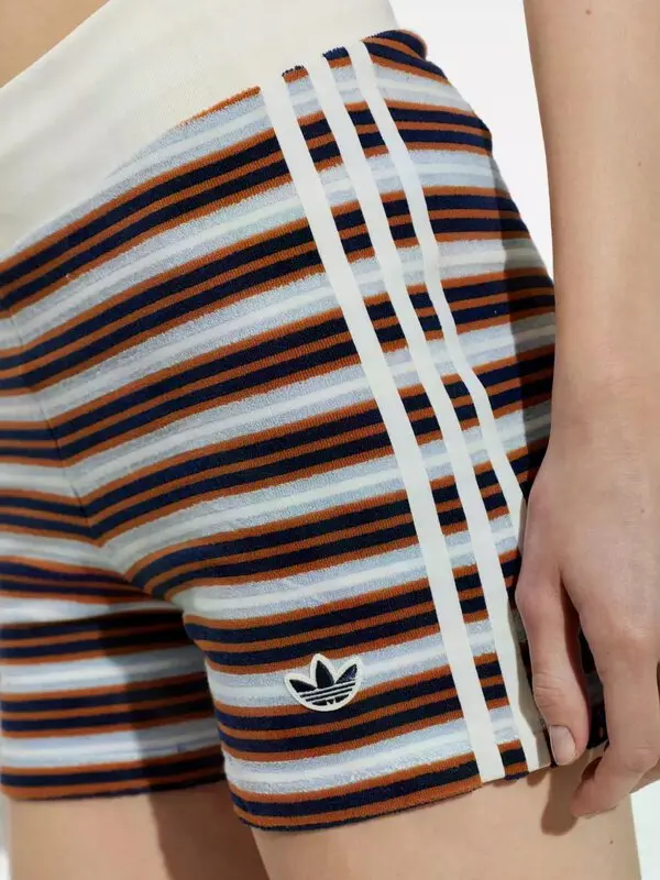 Adidas Striped Logo-patch Mini Shorts