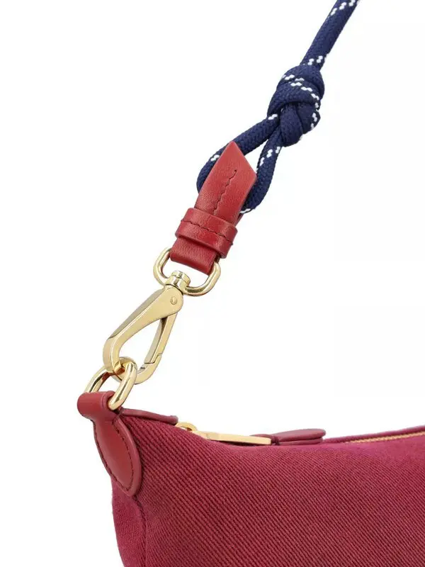 Miu Miu Gabardine Embroidered Logo Clutch Bag - Red